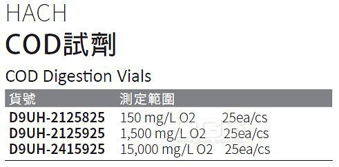 《HACH》COD試劑 COD Digestion Vials | DGLife 德記生活網直營店 | 樂天市場Rakuten