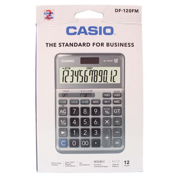 CASIO 卡西歐 DF-120FM 12位數桌上型計算機/一個入(促720) 銀色 玫瑰金【APP滿額下單10%點數(單一帳號最高5000點 ...