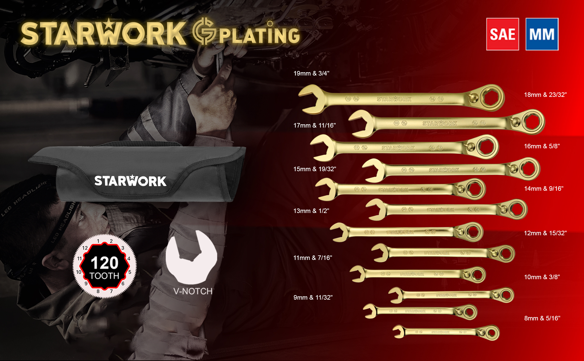 STARWORK TRUE MECHANIC™ 鍛匠 12件套 金色雙規雙向棘輪扳手組 汽修工具 維修工具【直送日本】 | STARWORK | 樂天市場Rakuten