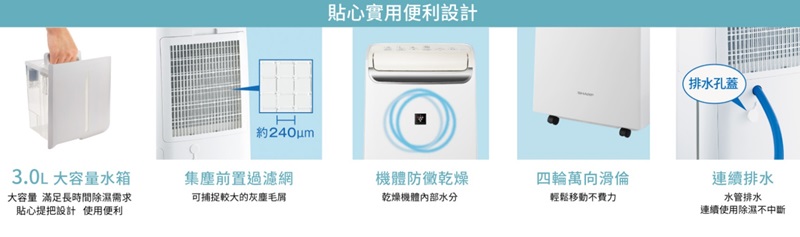 SHARP 夏普 SHARP夏普 12L 自動除菌離子 2合1空氣清淨除濕機 DW-P12FT-W - PChome 24h購物