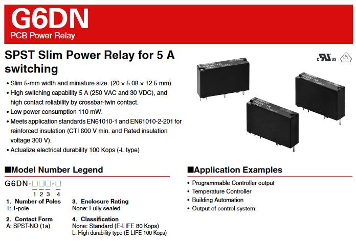 G6DN-1A-DC5V Omron G6DN系列繼電器 RELAY(含稅)【佑齊企業 iCmore】 | 佑齊企業電子商城直營店 | 樂天市場Rakuten