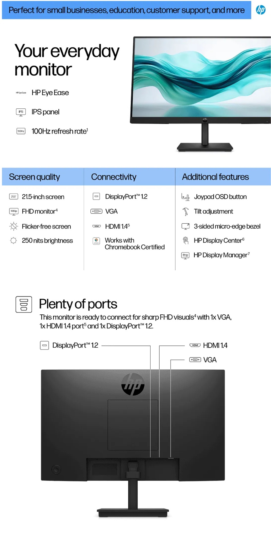 HP Series 3 Pro 322pf 9U5B0UT 21.5吋FHD 顯示器 1920x1080/IPS/FHD/VGA/HDMI ...